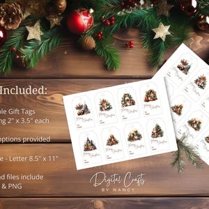 Vintage Christmas Gift Tags | Printable Holiday Labels (digital ...