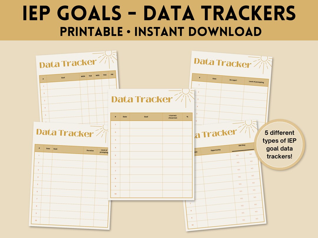 INSTANT DOWNLOAD Boho IEP Goal Data Tracker Bundle Case Manager Goal ...