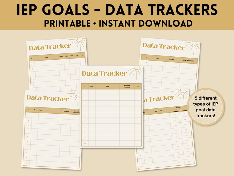 INSTANT DOWNLOAD Boho IEP Goal Data Tracker Bundle Case Manager Goal ...