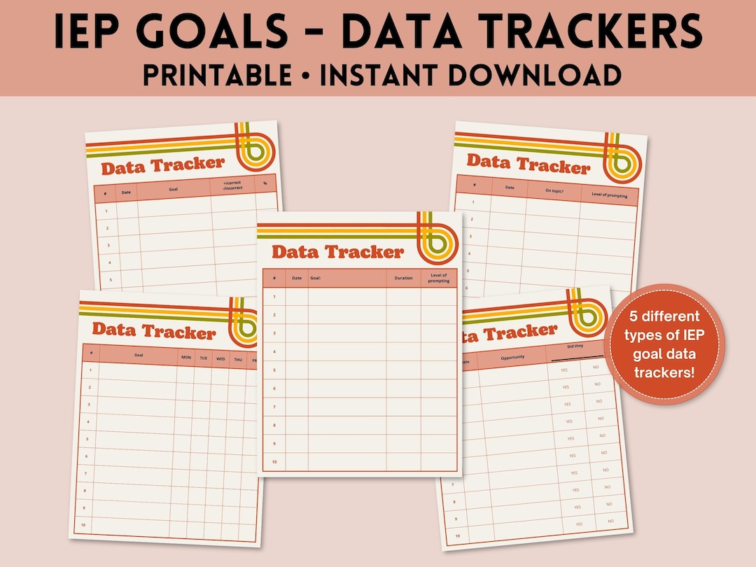 INSTANT DOWNLOAD IEP Goal Data Tracker Bundle | Case Manager Goal Data ...