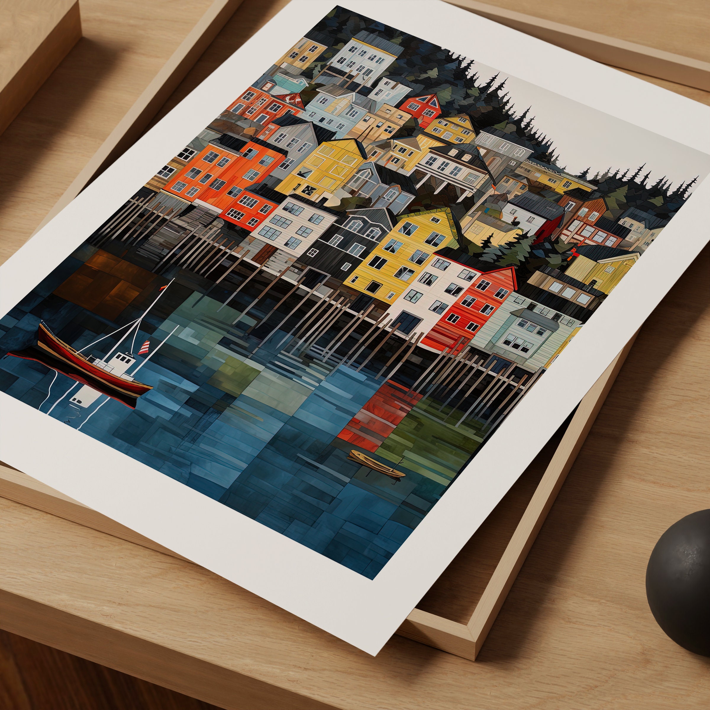Ketchikan Alaska Art Print | Colorful Cityscape Watercolor Poster - Etsy