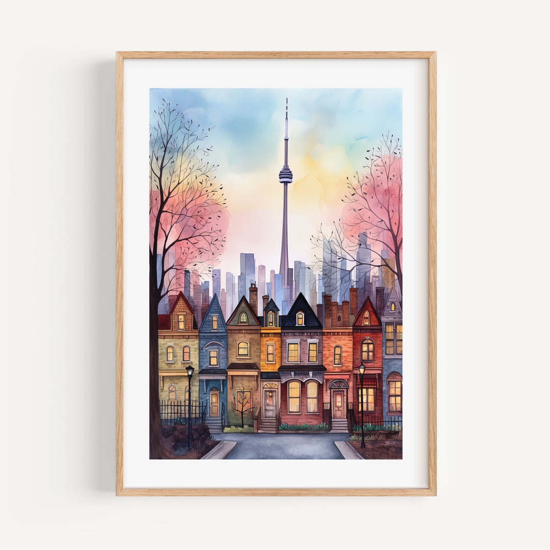 Toronto Art Print Canada Wall CN Tower Art Print Travel Poster ...