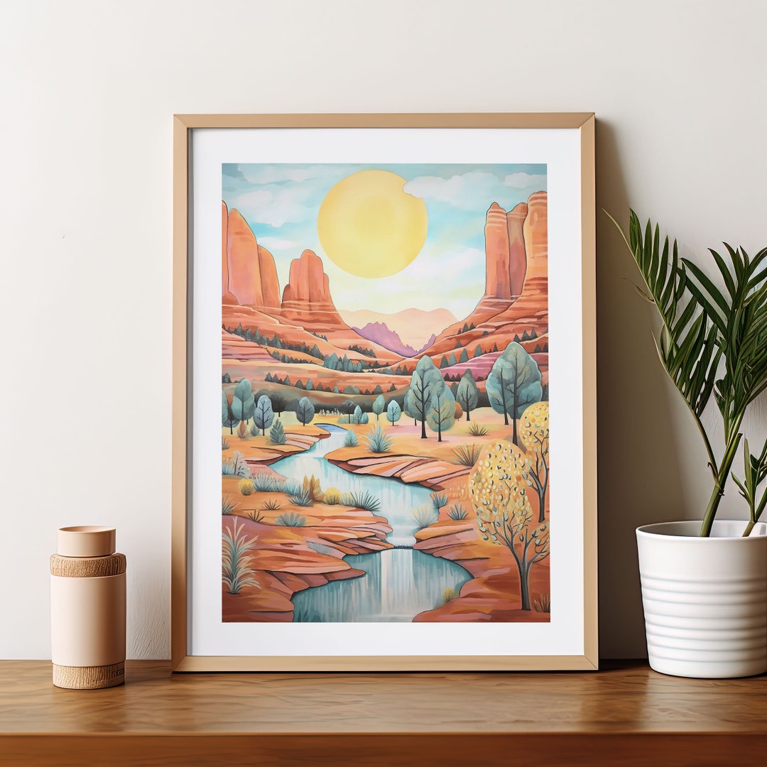 Sedona National Art Print Arizona National Park Print Watercolor Travel ...
