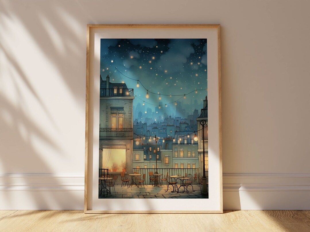 Monmartre Paris Art Print Modern Watercolor Art Print Modern Travel ...