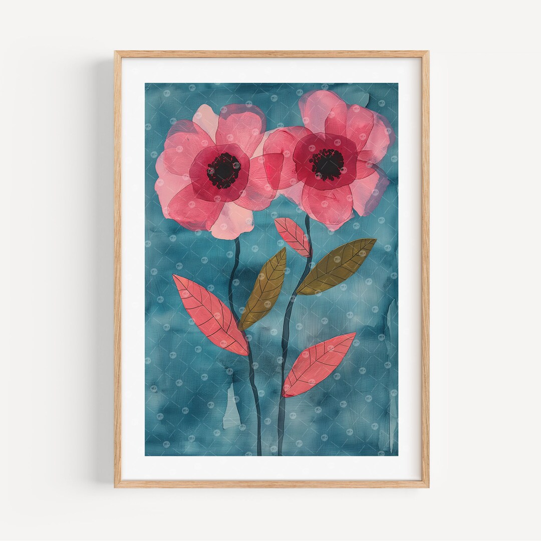 Watercolor Poppy Flower Market Art Print, Botanical Colorful Poster - Etsy