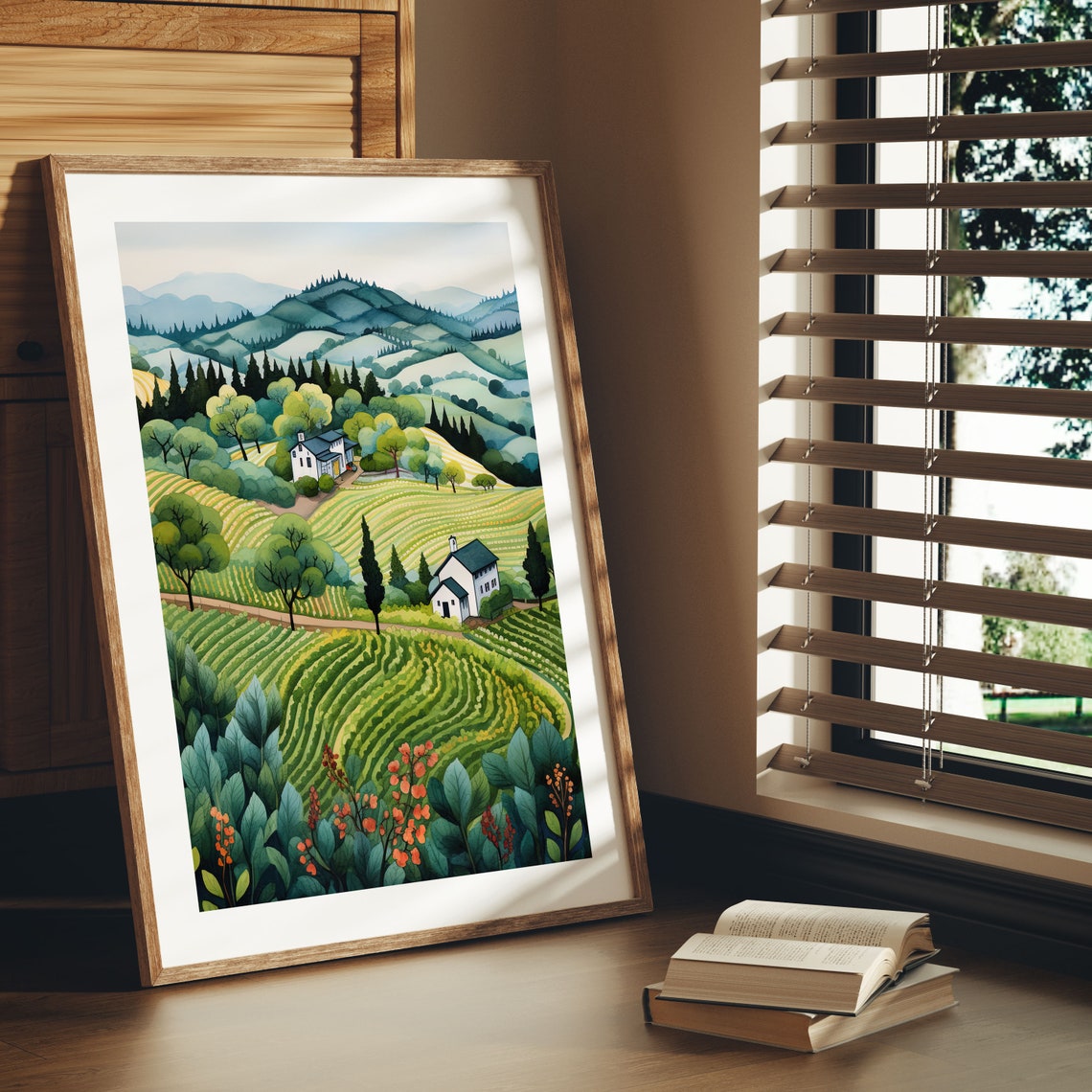 Napa Valley Art Print Watercolor Modern Travel Gift for - Etsy