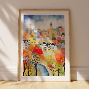 Ann Arbor Watercolor Art Print Michigan Modern Travel Gift for ...
