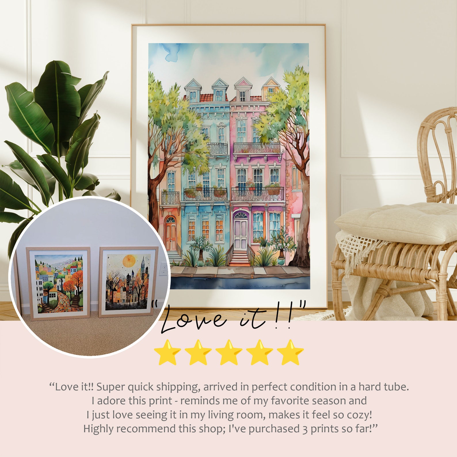 Charleston South Carolina Art Print Rainbow Row Charleston Watercolor ...