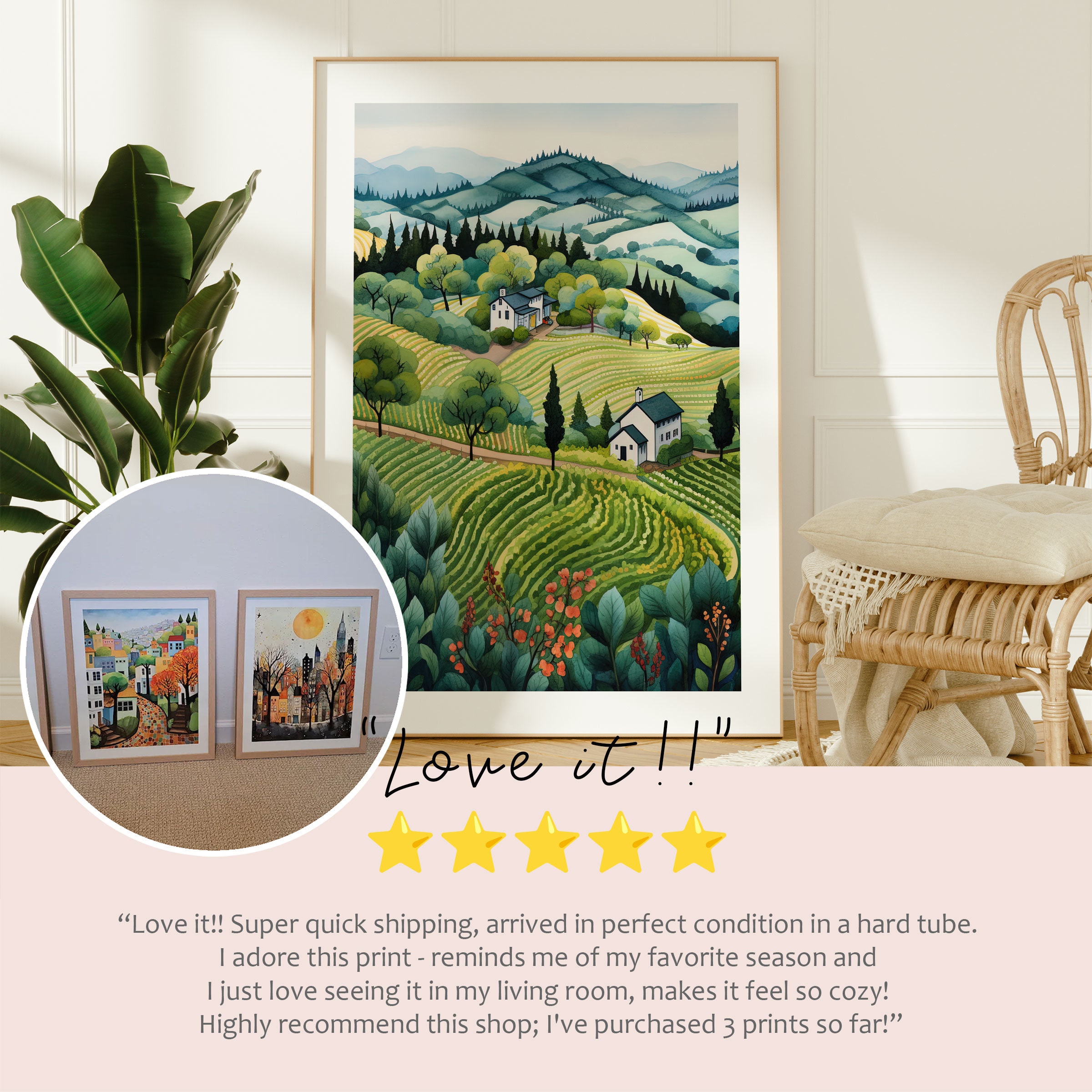 Napa Valley Art Print Watercolor Modern Travel Gift for - Etsy