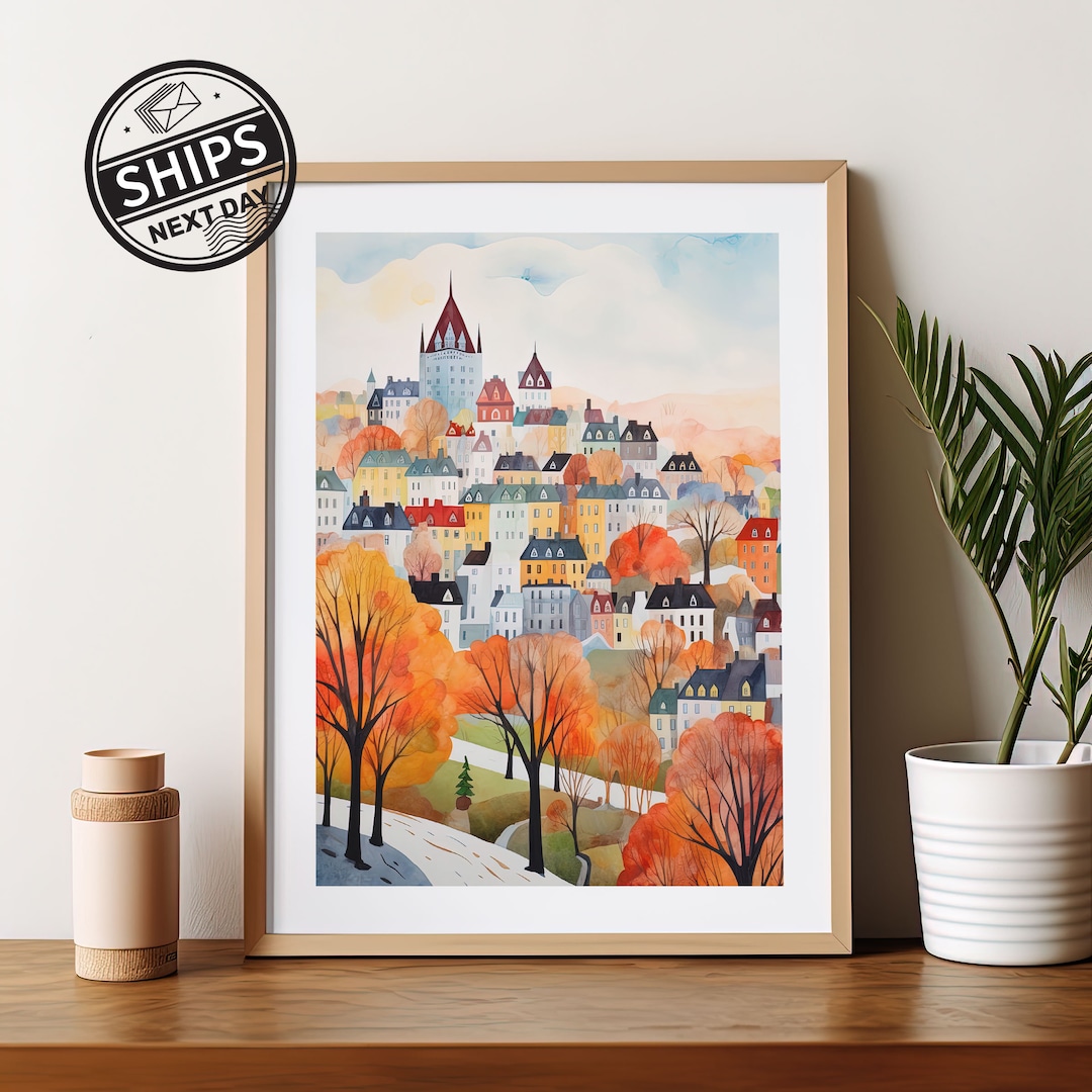 Quebec Art Print Canada Wall Art Print Travel Poster Housewarming Gift ...