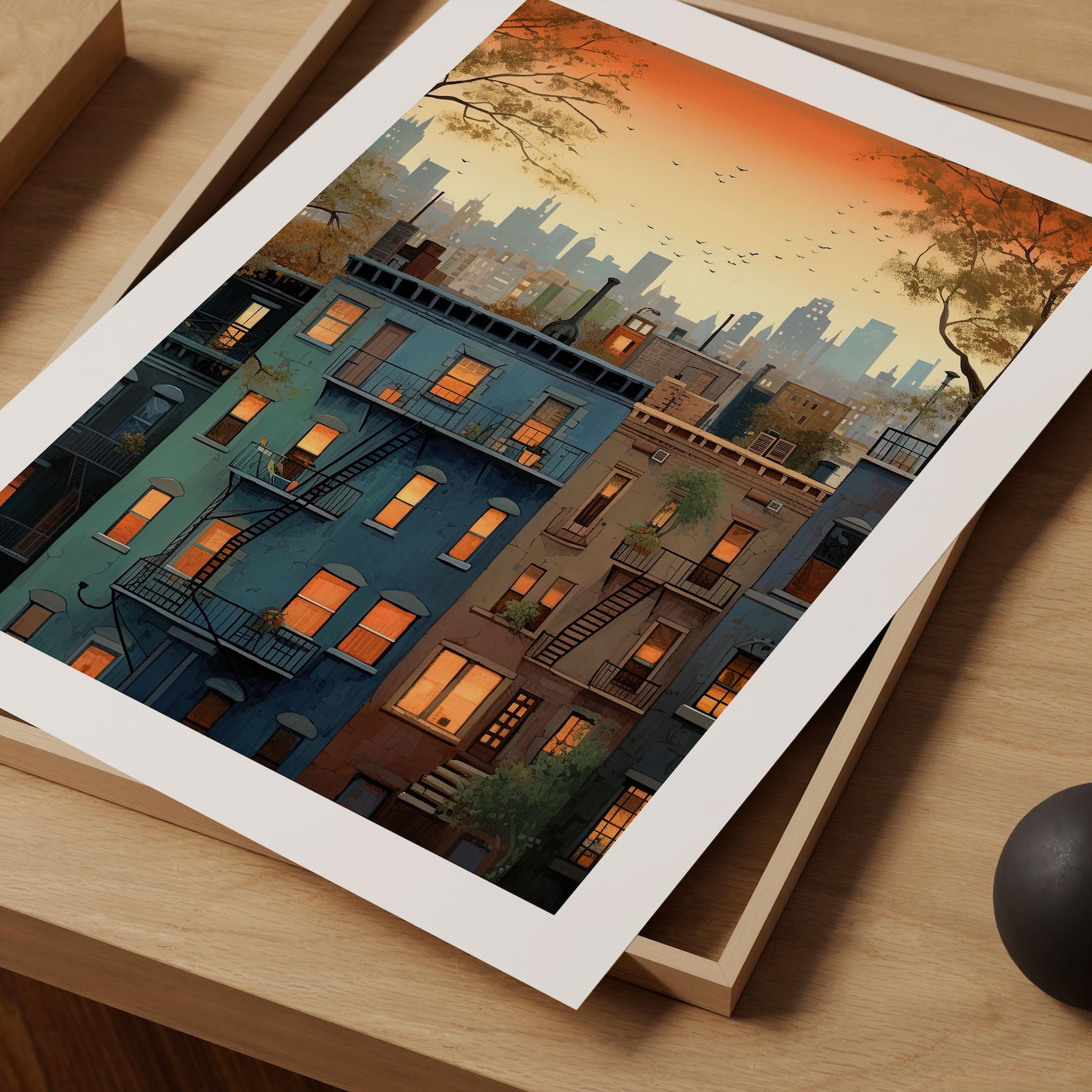 East Village Watercolor Art Print, Modern New York City Illustration - Etsy