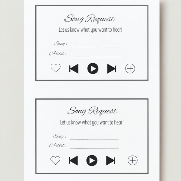 Wedding Invitation With Song Request - Etsy
