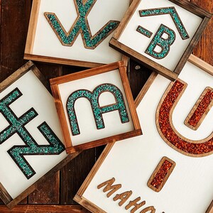 Branded Stone Inlay Sign // Turquoise Stone Sign // Custom Brand Sign ...