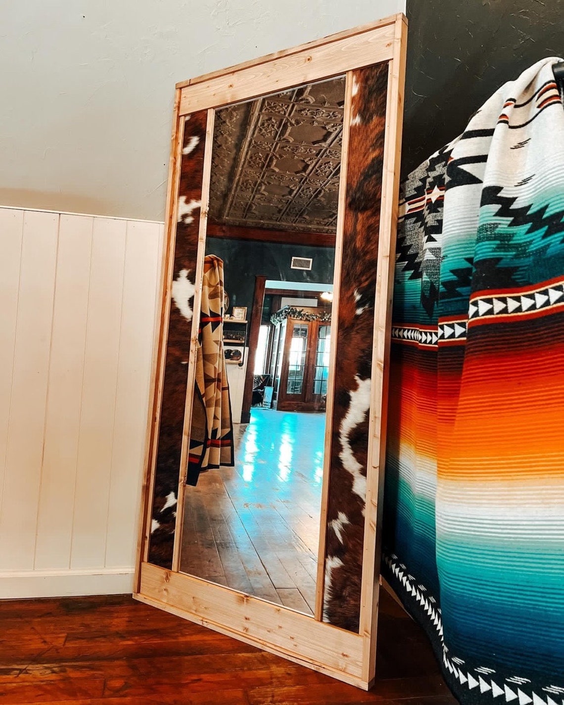 Cowhide Original Bunkhouse Mirror // Western Home Decor // Cowhide ...