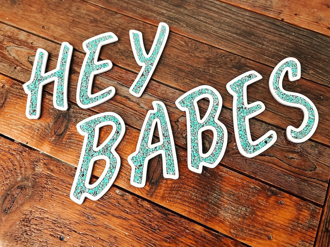 Stone Inlay Letter // Turquoise Stone Letter // Goldstone Letter ...