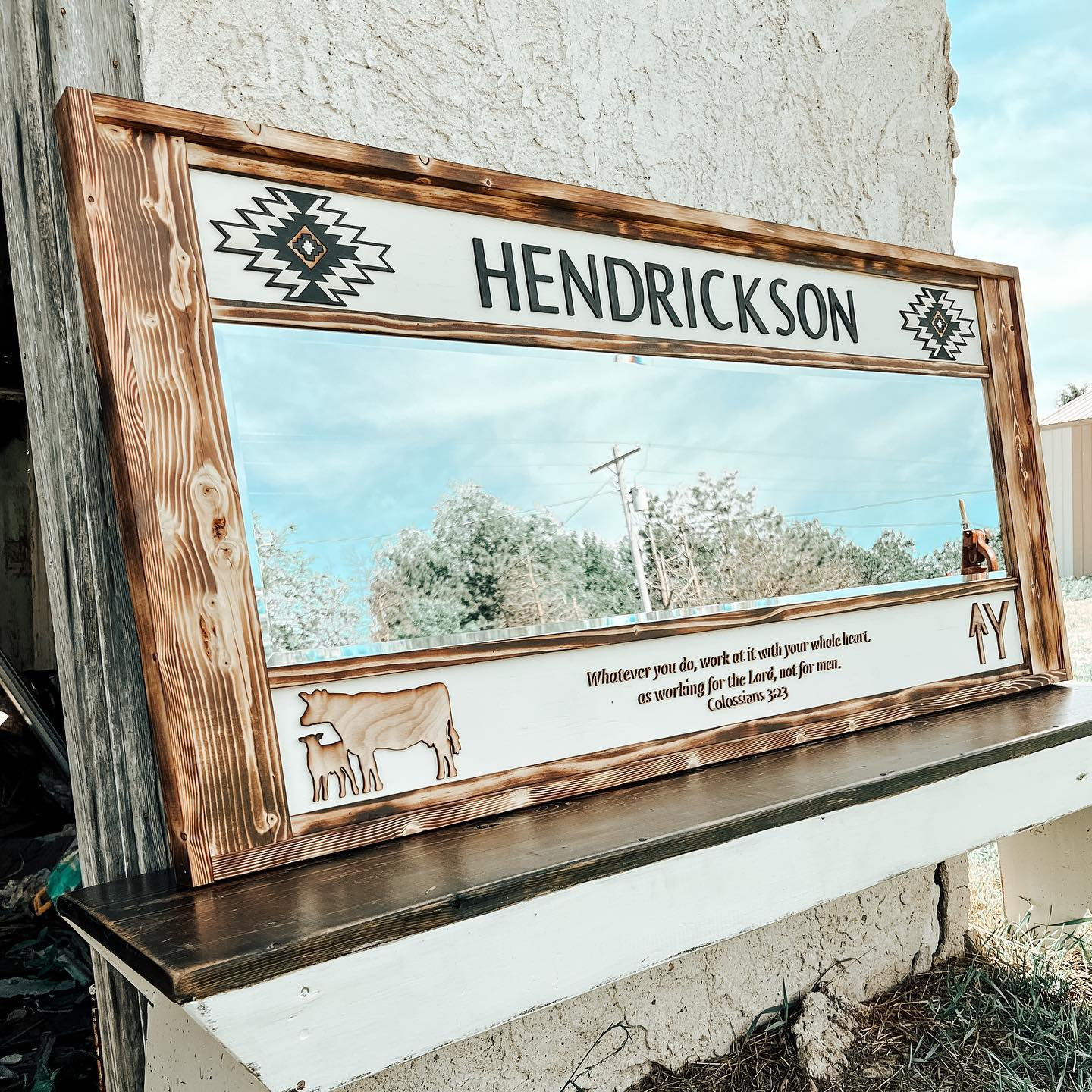 The Legacy Custom Bunkhouse Mirror // Western Home Decor // Branded ...