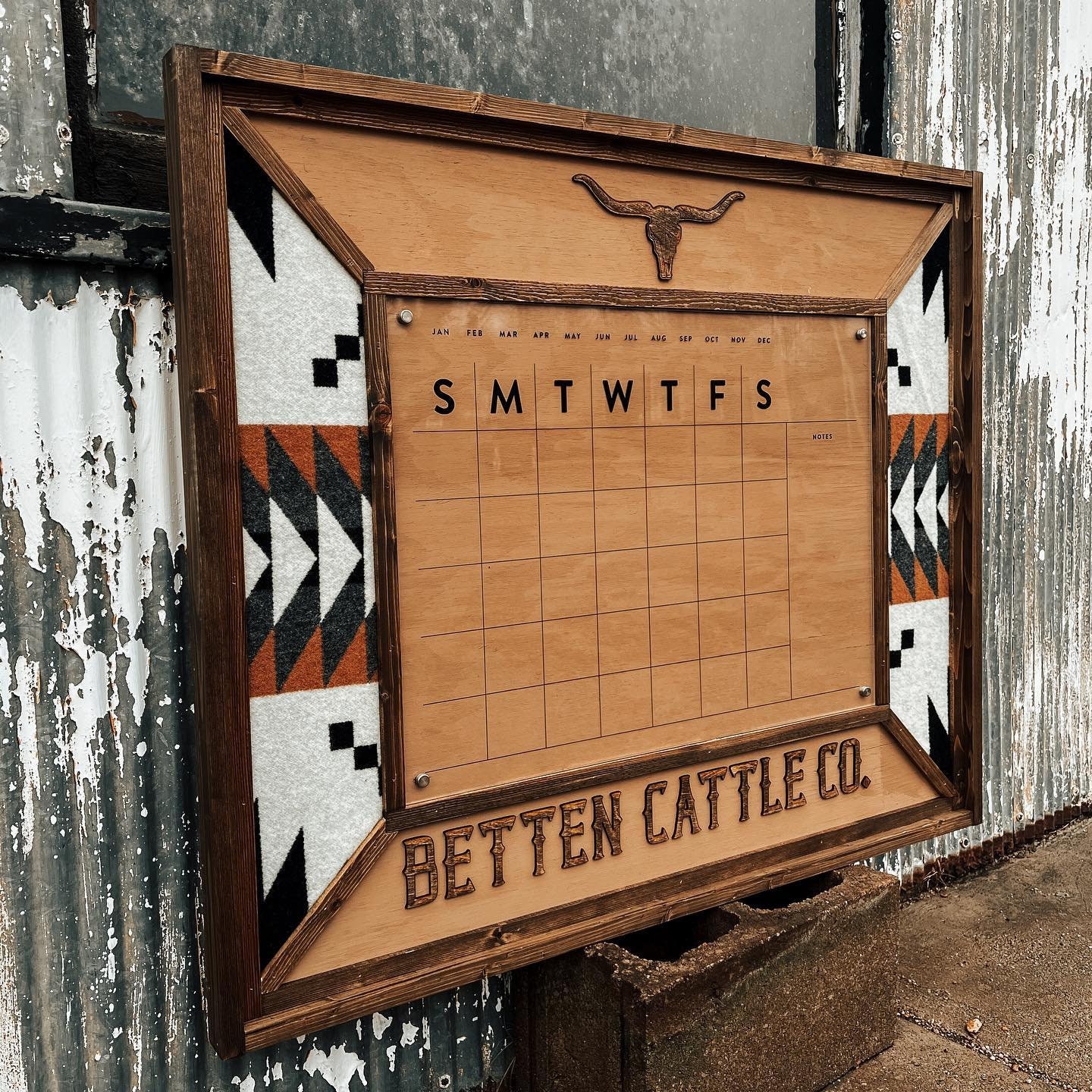 Custom Monthly Dry Erase Calendar // Western Home Office Calendar ...