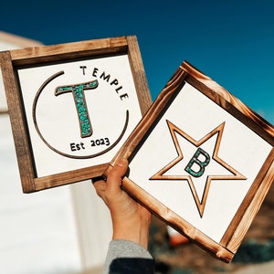 Branded Stone Inlay Sign // Turquoise Stone Sign // Custom Brand Sign ...