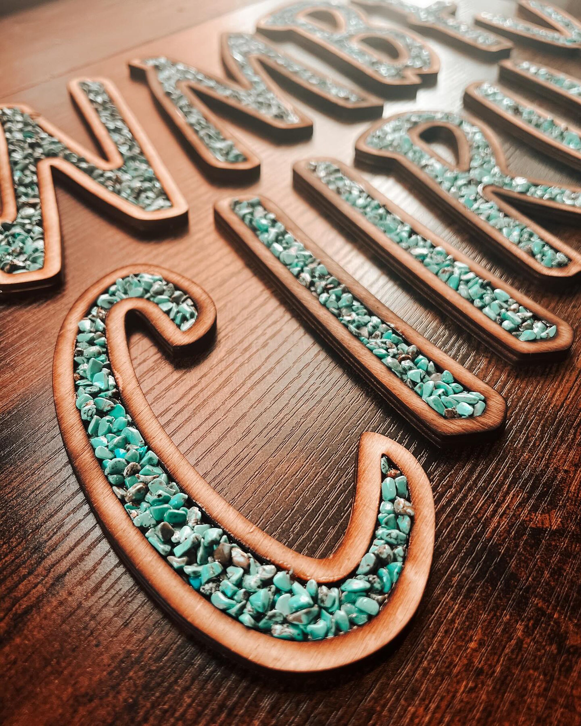 Stone Inlay Letter // Turquoise Stone Letter // Goldstone Letter ...