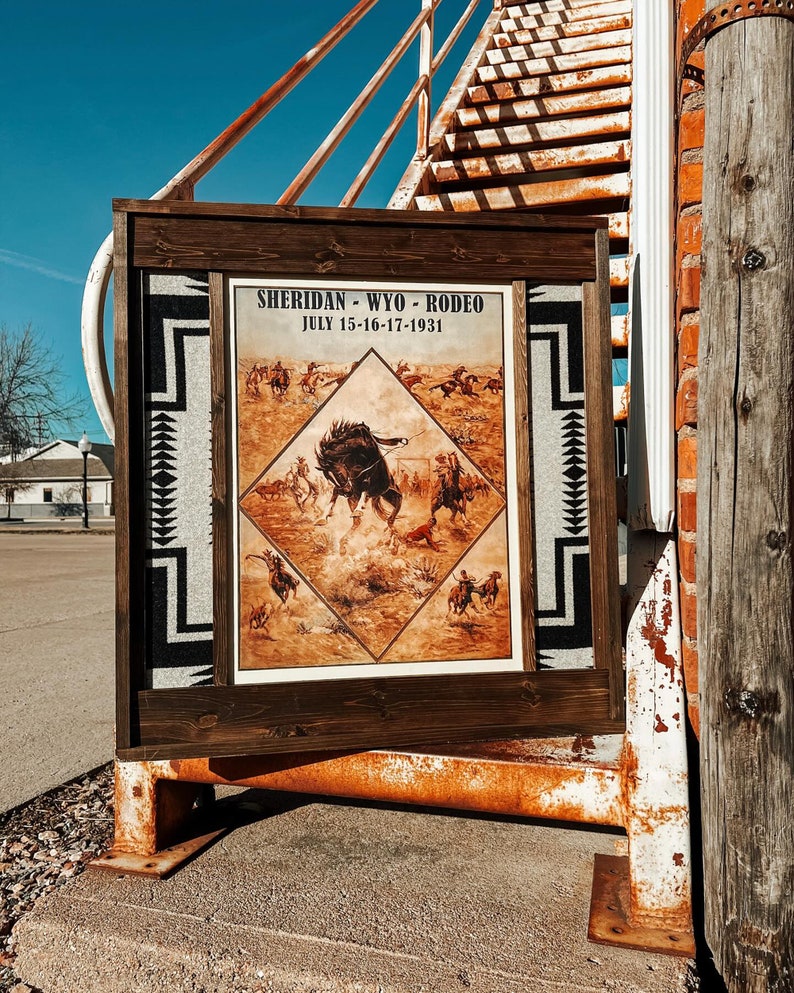 Pendleton Framed Vintage-style Sheridan Wyoming Rodeo Poster // Western ...