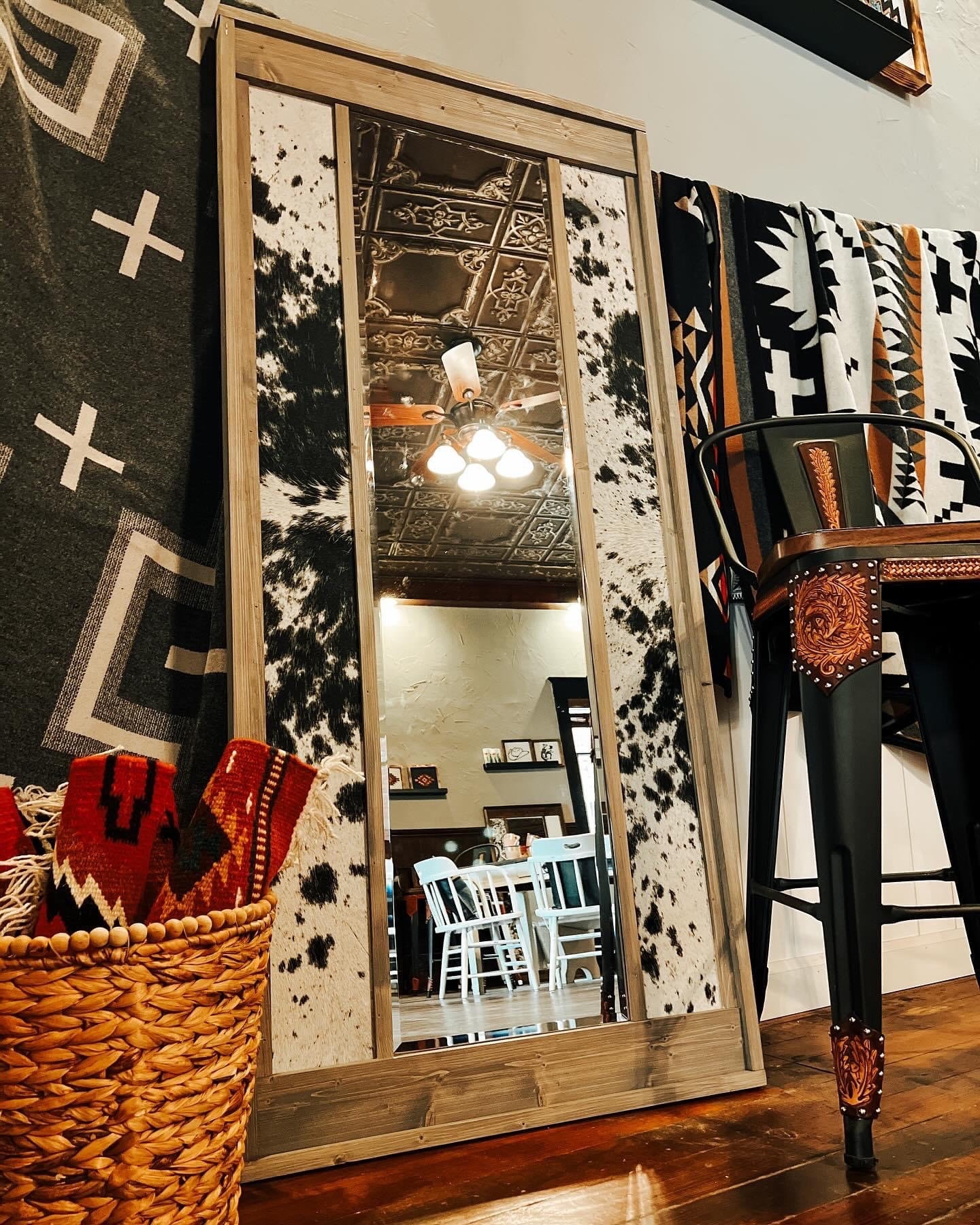Cowhide Original Bunkhouse Mirror // Western Home Decor // Cowhide ...