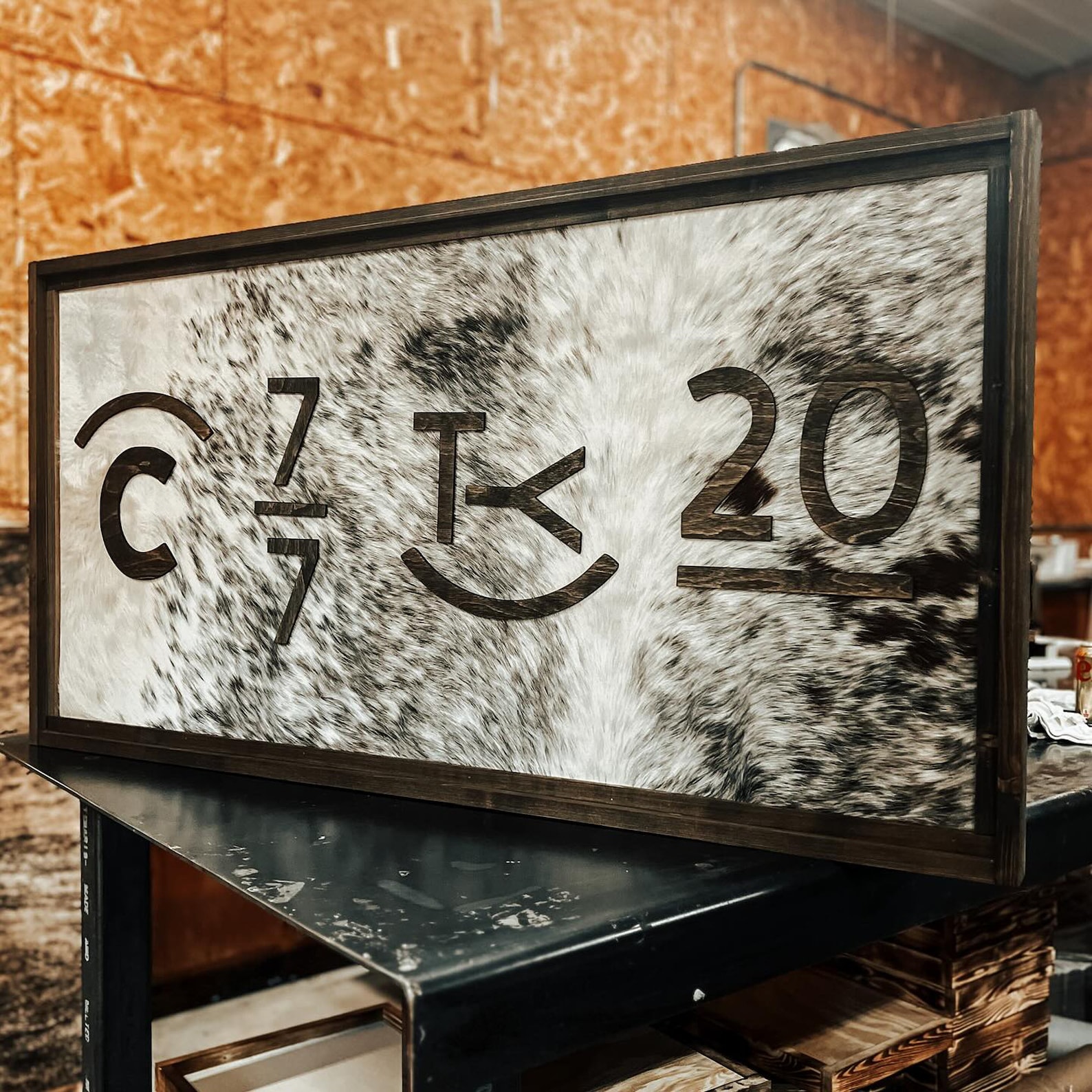 Western Branded Cowhide Sign // Branded Hide // Custom Brand Sign ...