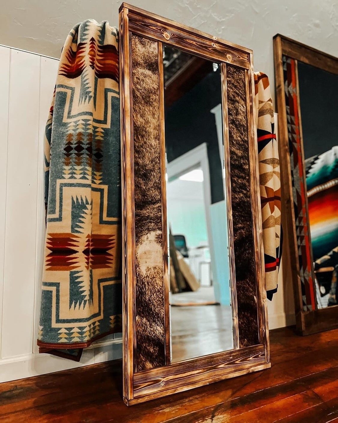 Cowhide Original Bunkhouse Mirror // Western Home Decor // Cowhide ...