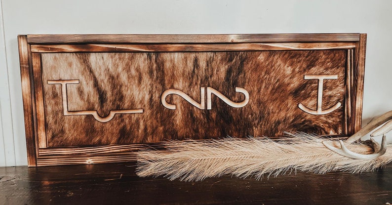 Western Branded Cowhide Sign // Branded Hide // Custom Brand Sign ...