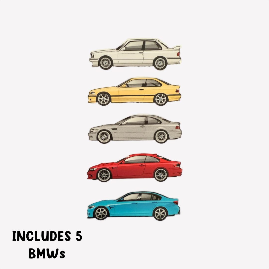 Legacy BMW Sticker Pack 5 Hand Drawn Classic Bmws Gift Car Guy M3 - Etsy