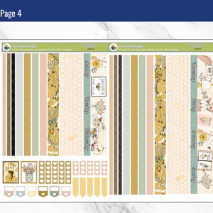 HONEY BEE, Printable Weekly Sticker Kit, Happy Planner Classic Stickers ...
