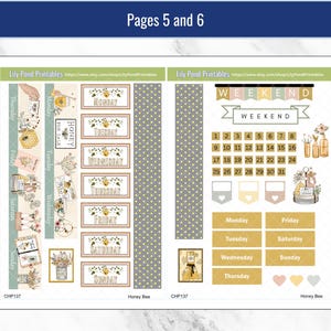 HONEY BEE, Printable Weekly Sticker Kit, Happy Planner Classic Stickers ...