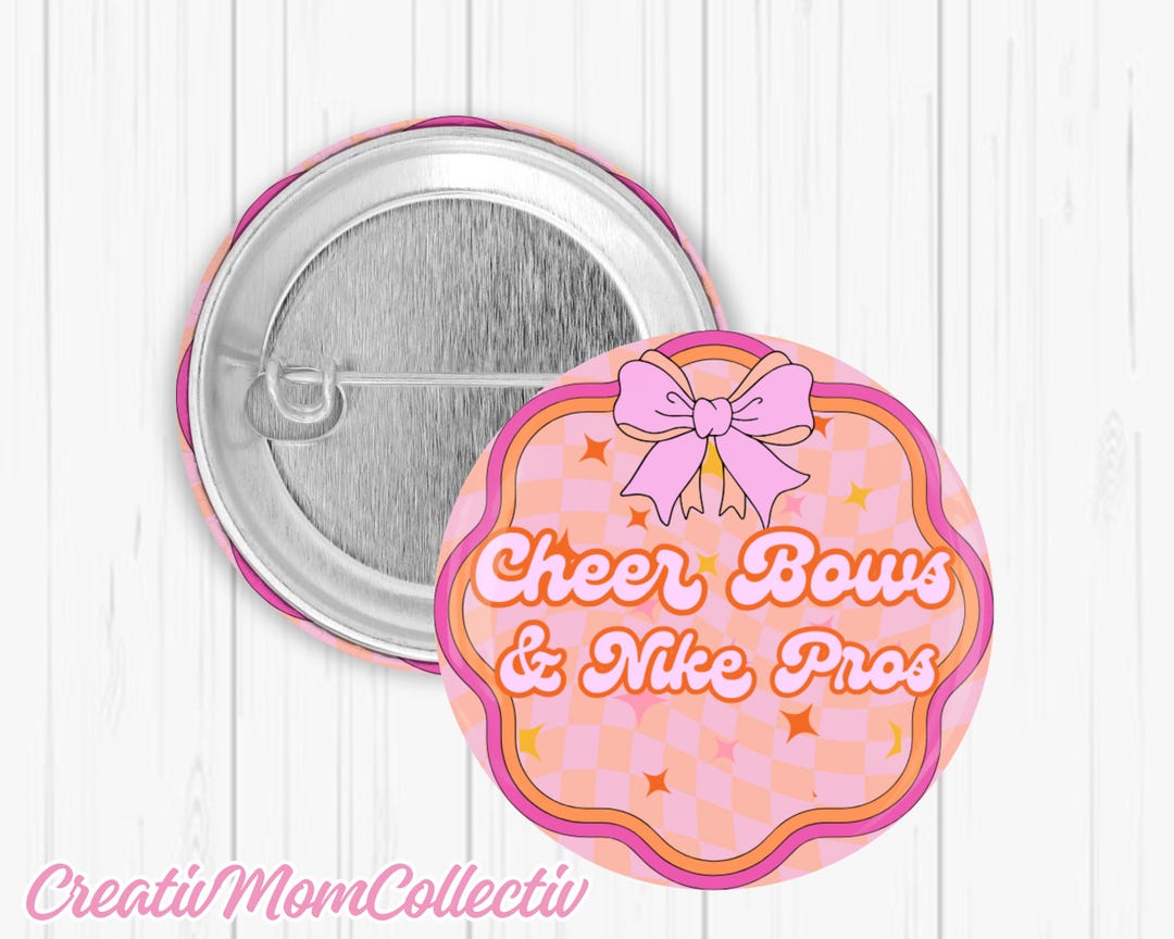 Cheer Bows and Nike Pros Pin, Cheer Badge, Cheer Pin, Cheer Backpack ...