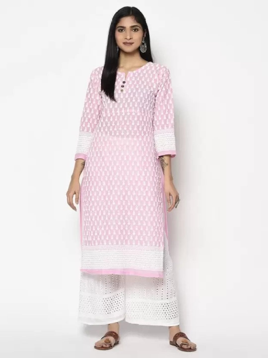 Heavy Cotton Chicken Kari Kurti Palazzo Set Beautiful Cotton - Etsy