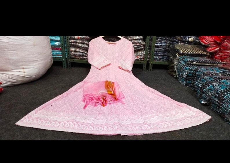 Beautiful Chicken Kari 3 Piece Kurti Set, Pure Cotton Wedding/party ...