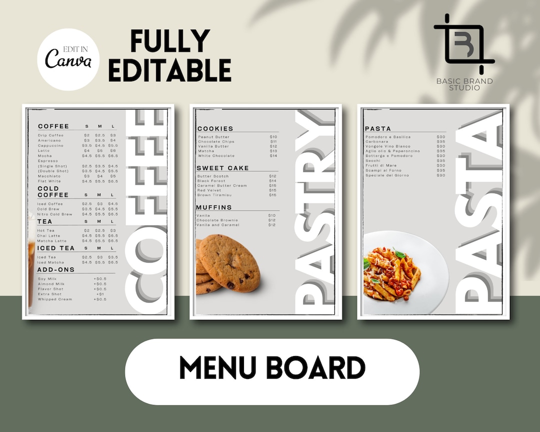 Minimalist Coffee Shop Menu Board Coffee Bar Sign Coffee Menu Coffee ...