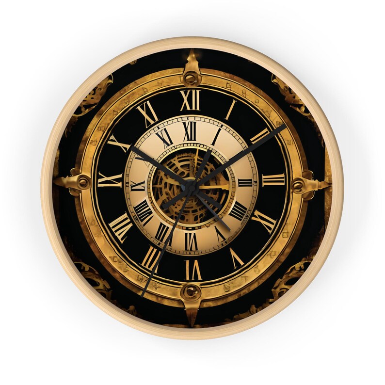 Steampunk Wall Clock, Unique Wall Decor, Neutral Colors, Bedroom Decor ...