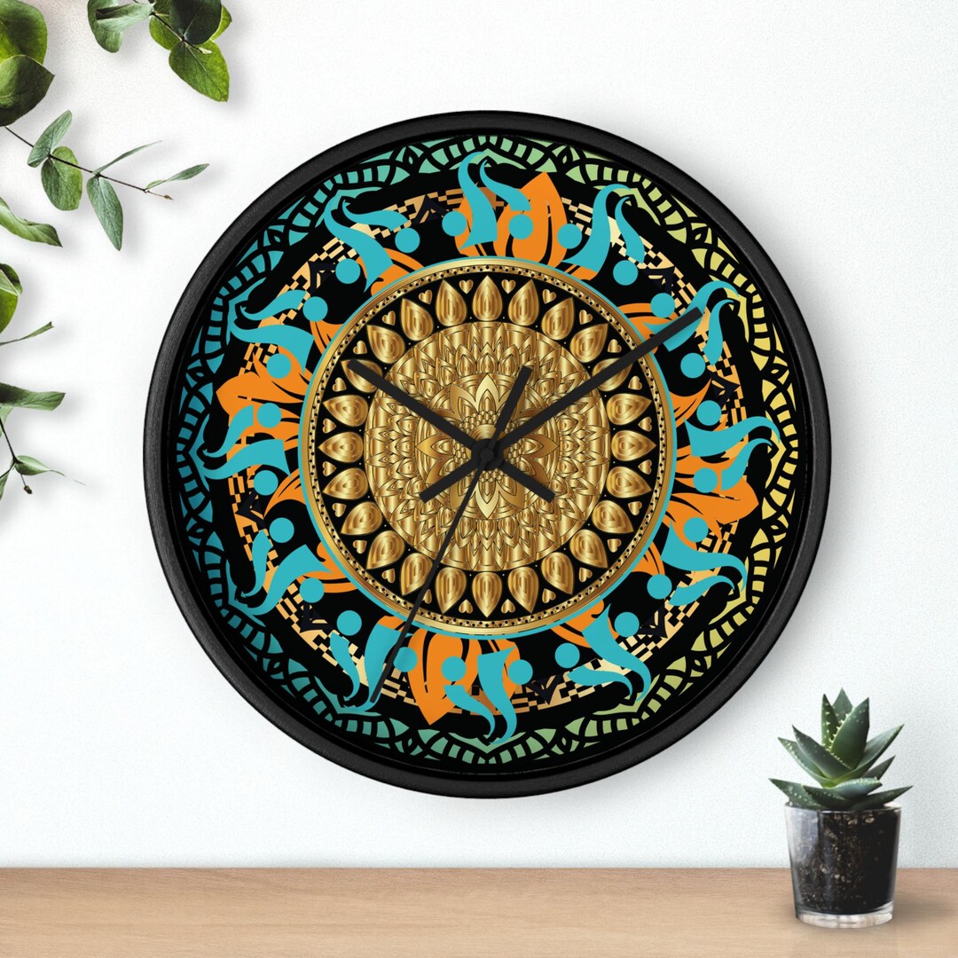 Medallion Wall Clock, Home Decor, Colorful Clocks, Unique Gifts - Etsy