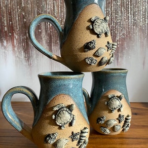 Handmade Sea Turtle Ceramic Mug, Wheel-thrown Pottery - Etsy