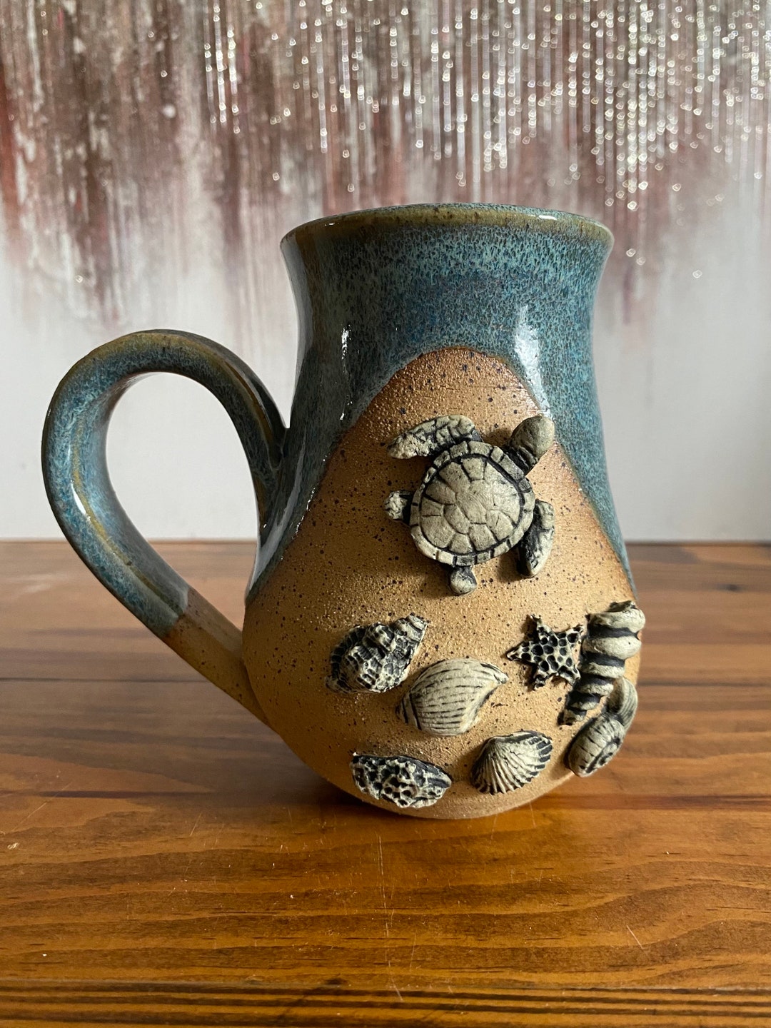 Handmade Sea Turtle Ceramic Mug, Wheel-thrown Pottery - Etsy