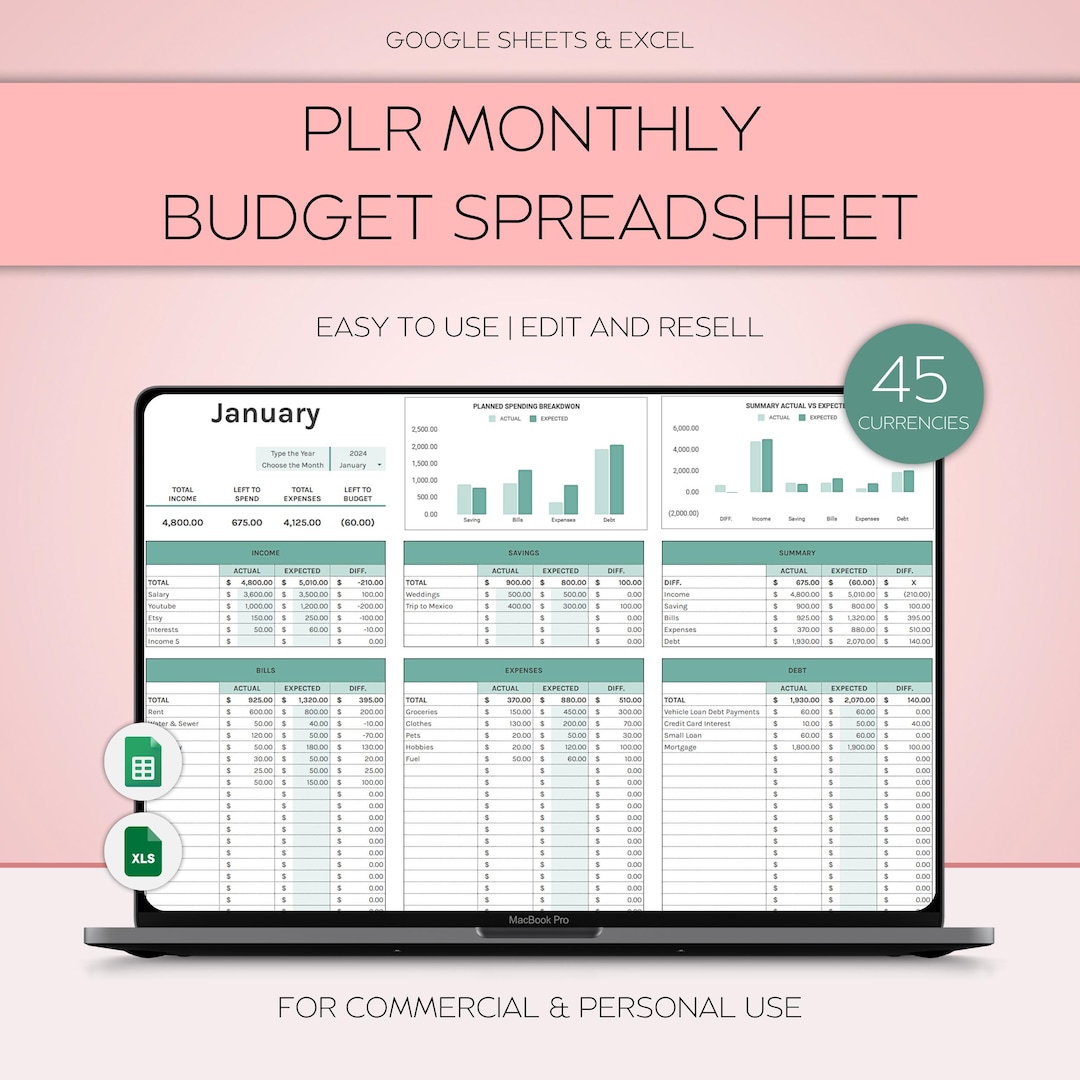 Planilha de Orçamento PLR em Excel, Planilha de Orçamento Mensal PLR ...