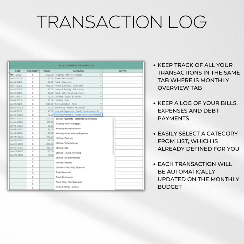 PLR Simple Monthly Budget Spreadsheet, Personal Budget Planner Excel ...