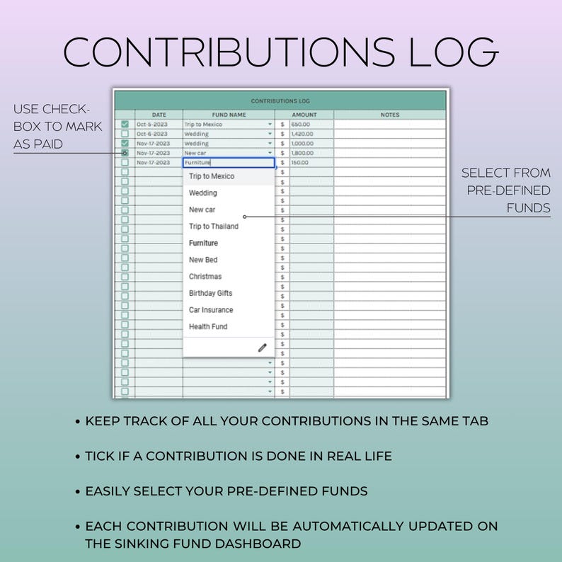 Planilha de Fundos de Reserva PLR, Planejador de Desafios de Poupança ...