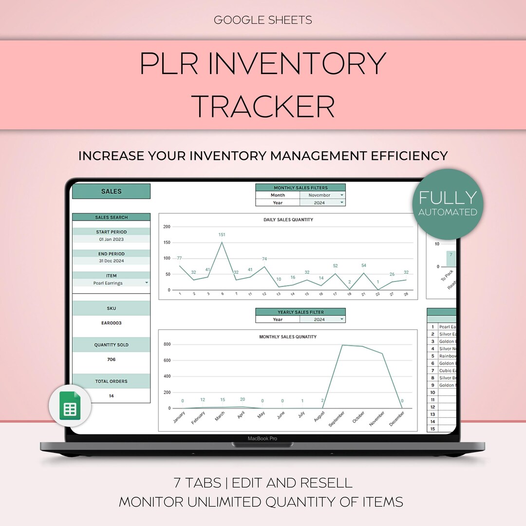 PLR Simple Inventory Tracker, Products Inventory Management, Purchase ...
