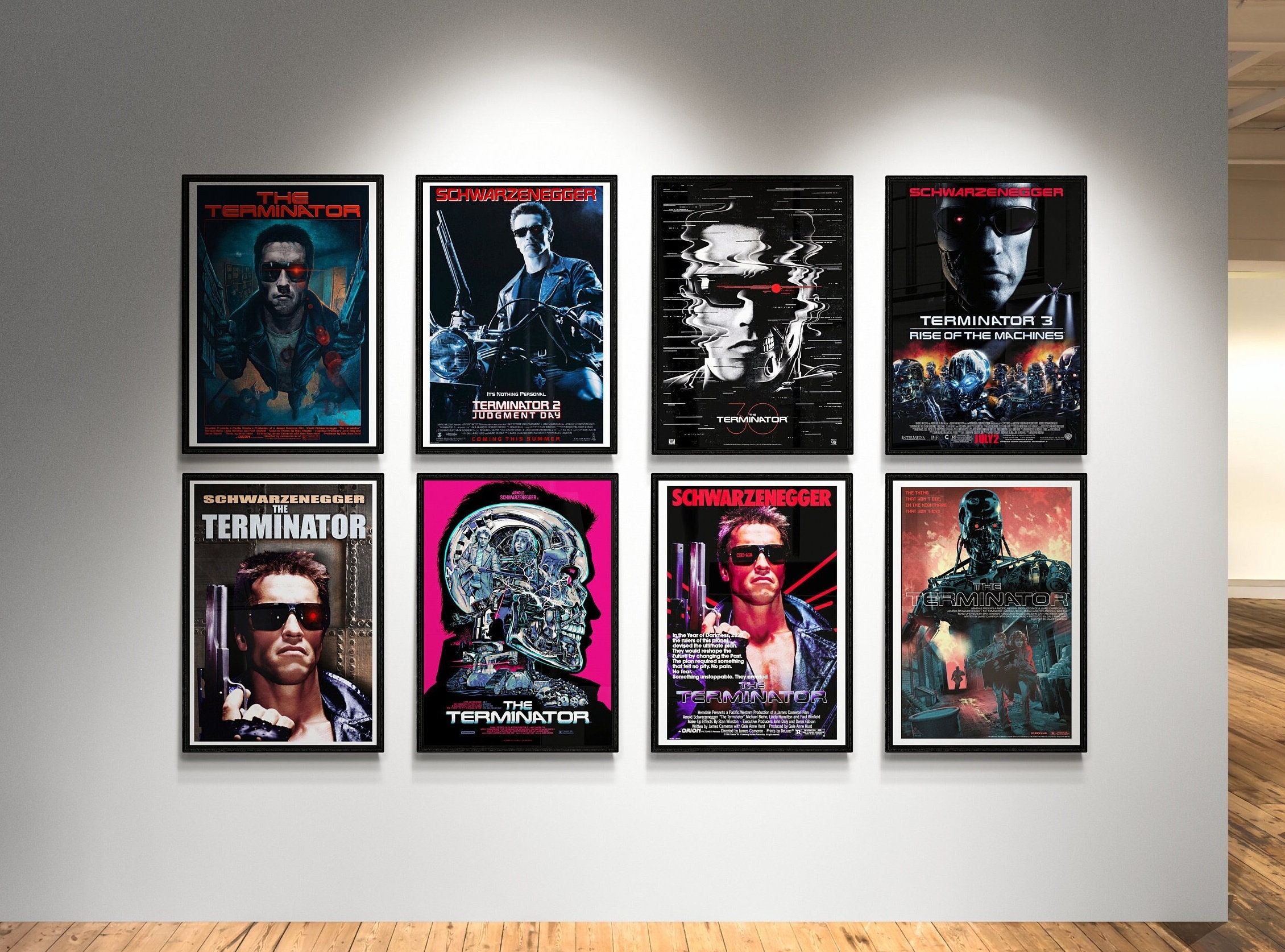Terminator Movie Posters Pack, Poster Bundle Pack of 8 High Res. 300DPI ...