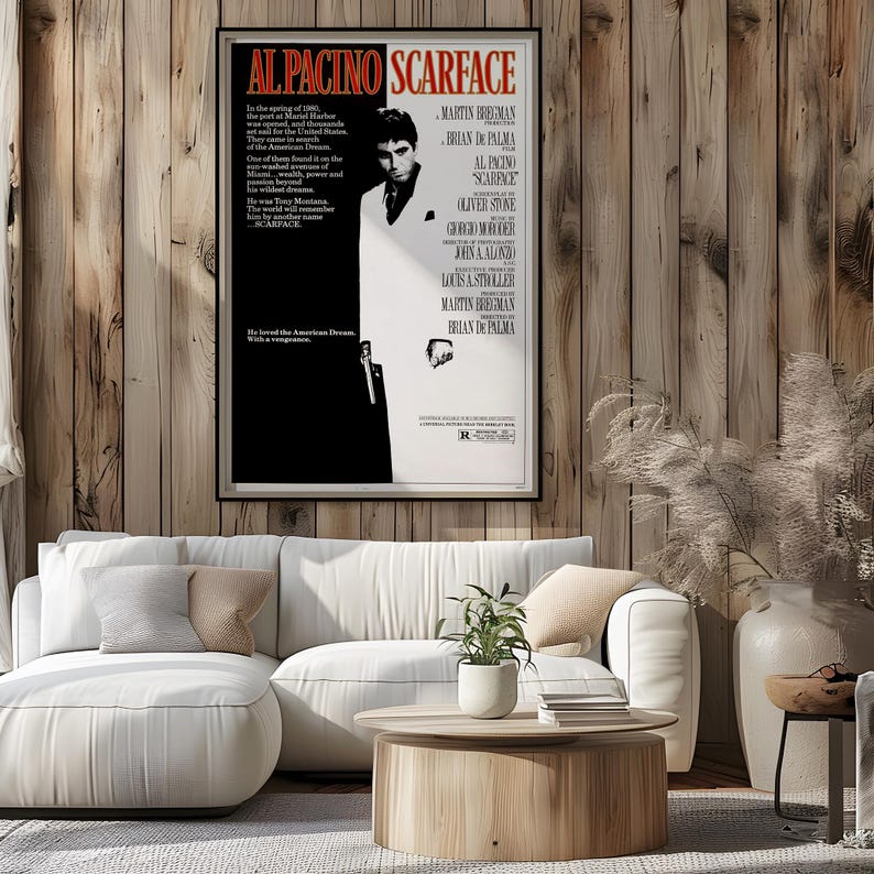 Scarface Movie Poster, Al Pacino Wall Art, Hi-res Digital Print, 300 ...