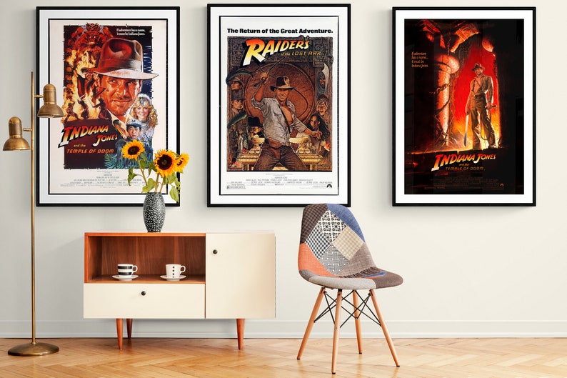 Indiana Jones Movie Posters, Vintage Printable Hi Res. of 8 X Bundle ...