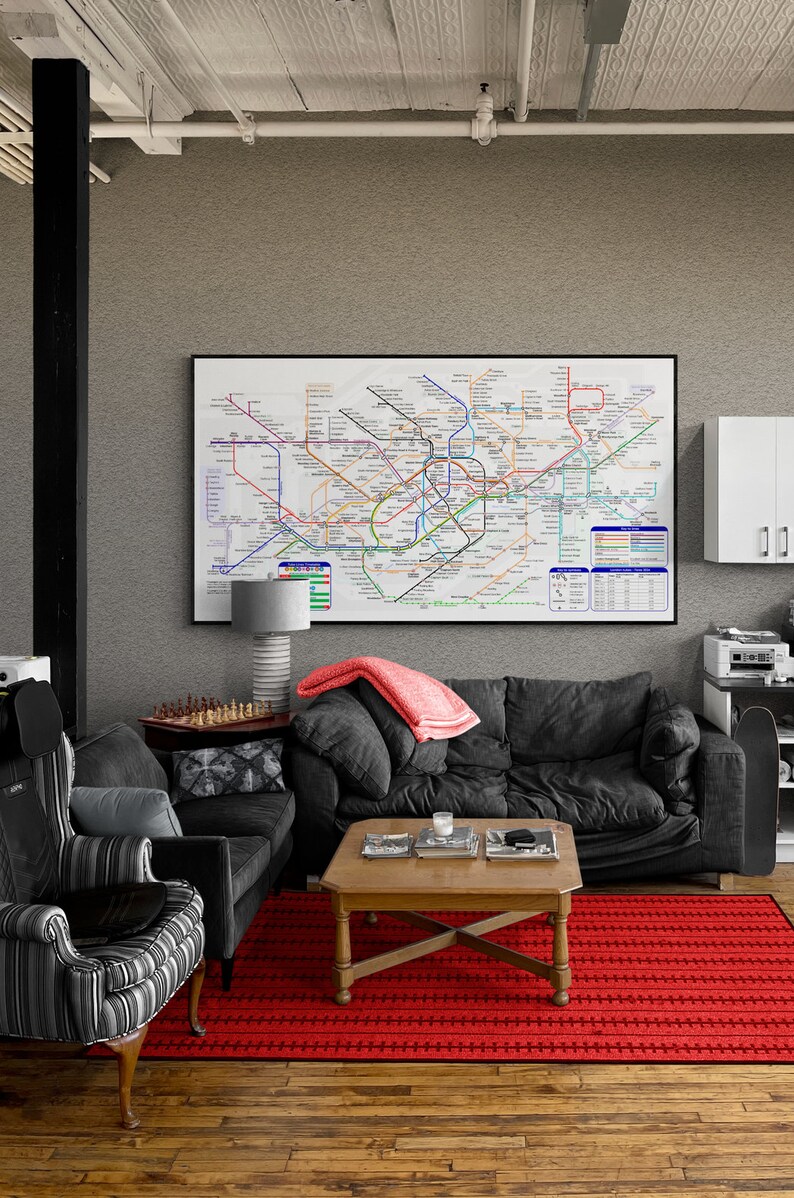 London Underground Tube Map 2024, London Railway, Super Hi Res. A5 to ...