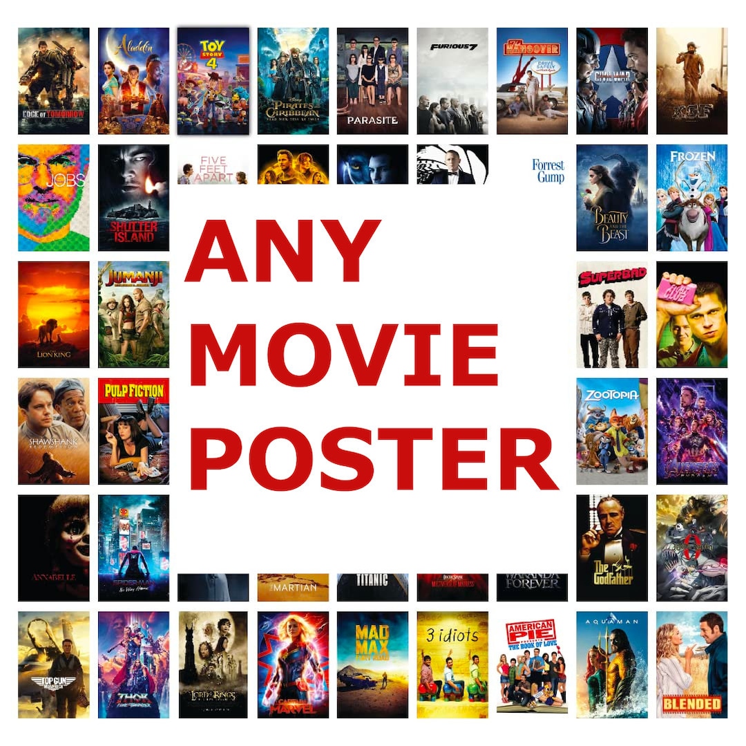 Custom Movie Poster Print, All Film, TV Series or DVD (digital Download ...