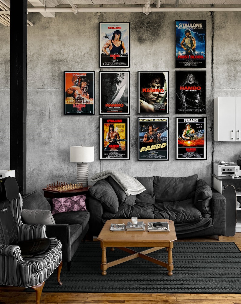 Rambo Movie Poster Set: Sylvester Stallone, Cult Film Art (digital ...