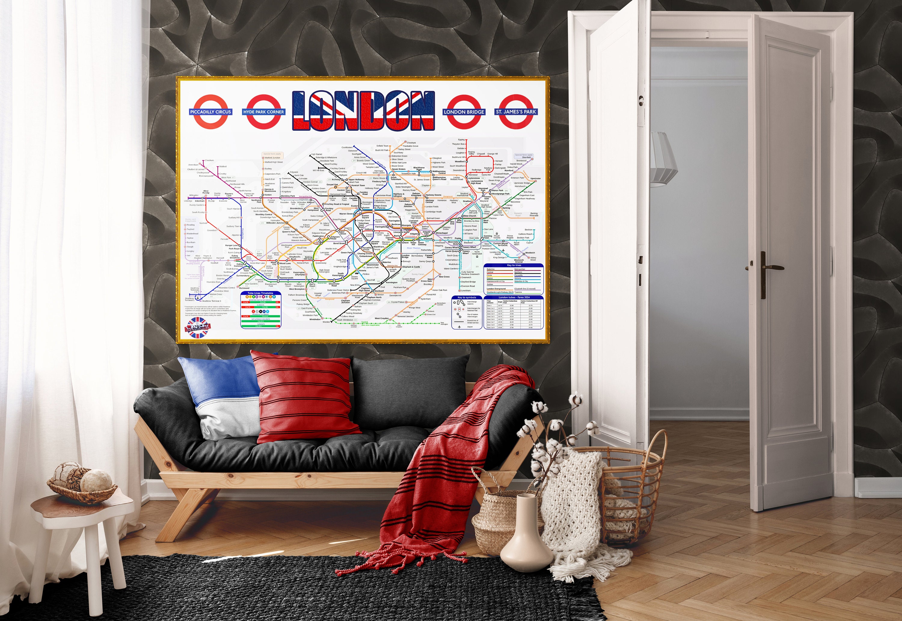 London Underground Map 2024: High-res Railway Art (instant Download) - Etsy